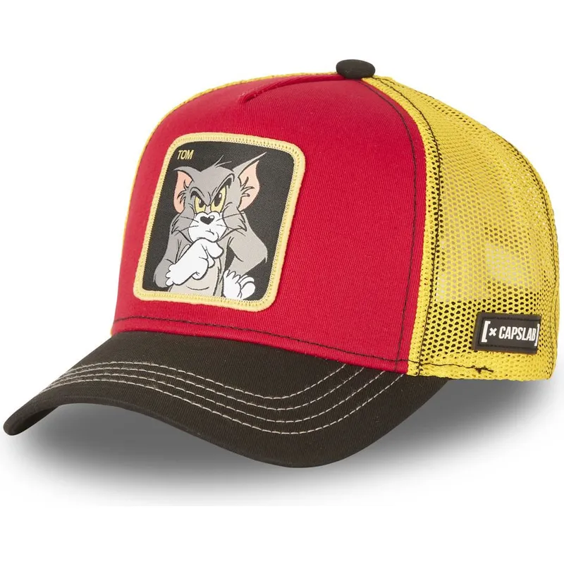 Capslab Tom TO4 Looney Tunes Red, Yellow and Black Trucker Hat ...